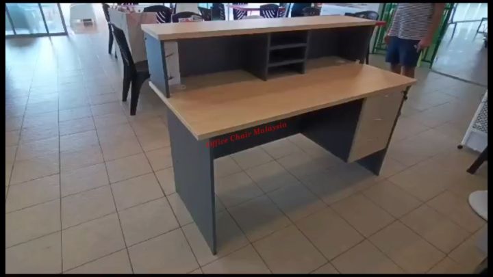 4ft 5ft 6ft Reception Counter Table with Hanging Pedestal / Cashier ...