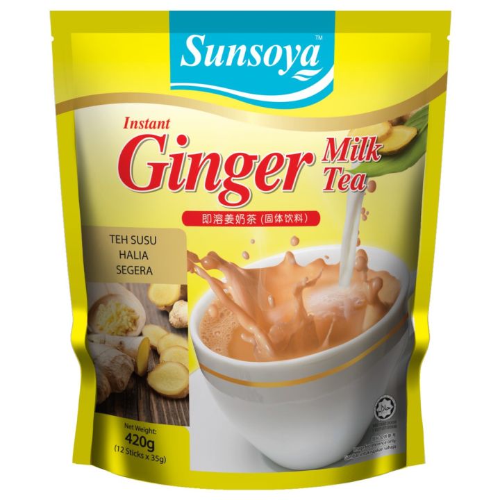 SunSoya Instant Ginger Milk Tea (35g x 12 sachet) 姜奶茶 SunSoya 3 in 1 ...