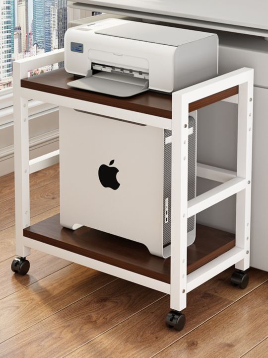 Office Computer Tower Printer Stand Integrated Floor Mounted Adjustable ...