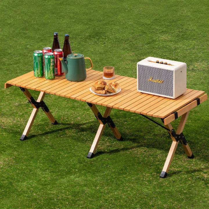 Bamboo Folding Camping Table 120cm Outdoor Folding Table Portable ...