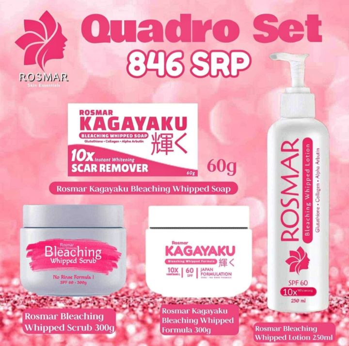 Rosmar Quadro Set (scrub, kagayaku cream, lotion, soap) | Lazada PH Rosmar Quadro Set (scrub, kagayaku cream, lotion, soap) | Lazada PH