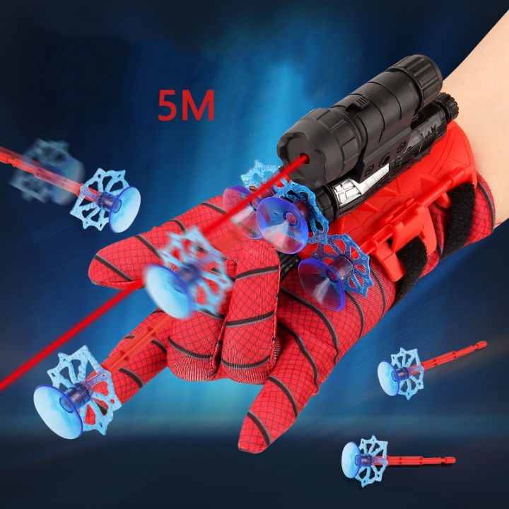 5M Spider Man Web Shooters Wrist Suction Cup Spider Silk Launcher for ...