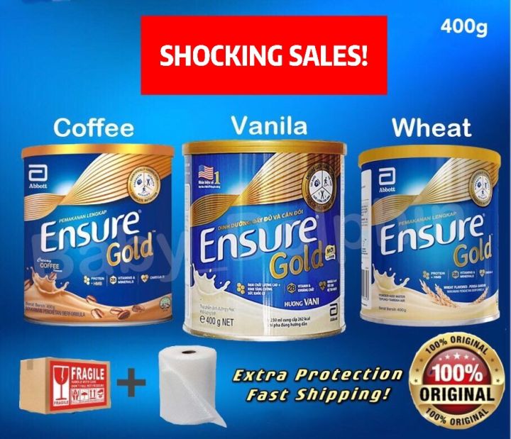 Ensure Gold Vanilla/Coffee/Wheat/Almond 400g Tin (Adult Complete ...
