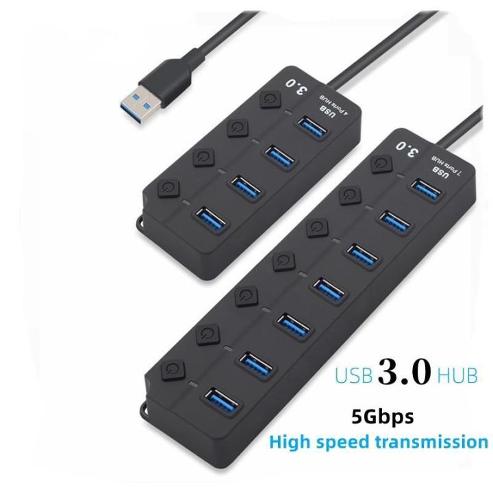 4/7 port hub USB3.0 power adapter independent switch HUB splitter ...