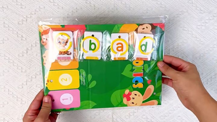 CVC Word Builder, 80PCS Phonics Flash Cards Desktop Calendar Sight Words Visuals Flashcard Flip ...