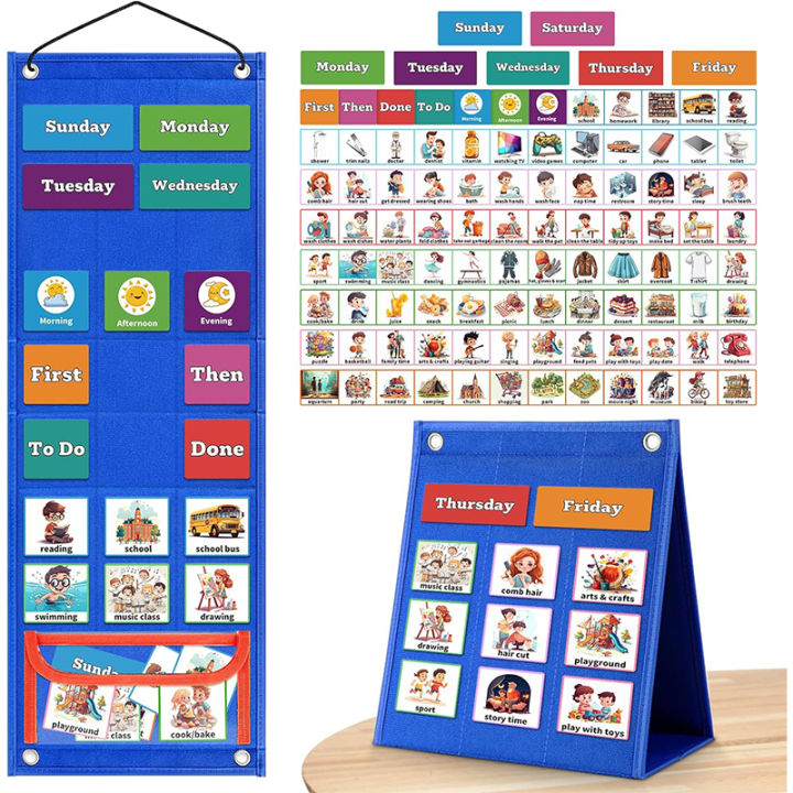 Visual Schedule for Kids Chore Chart 103 Daily Schedule Calendar Board ...