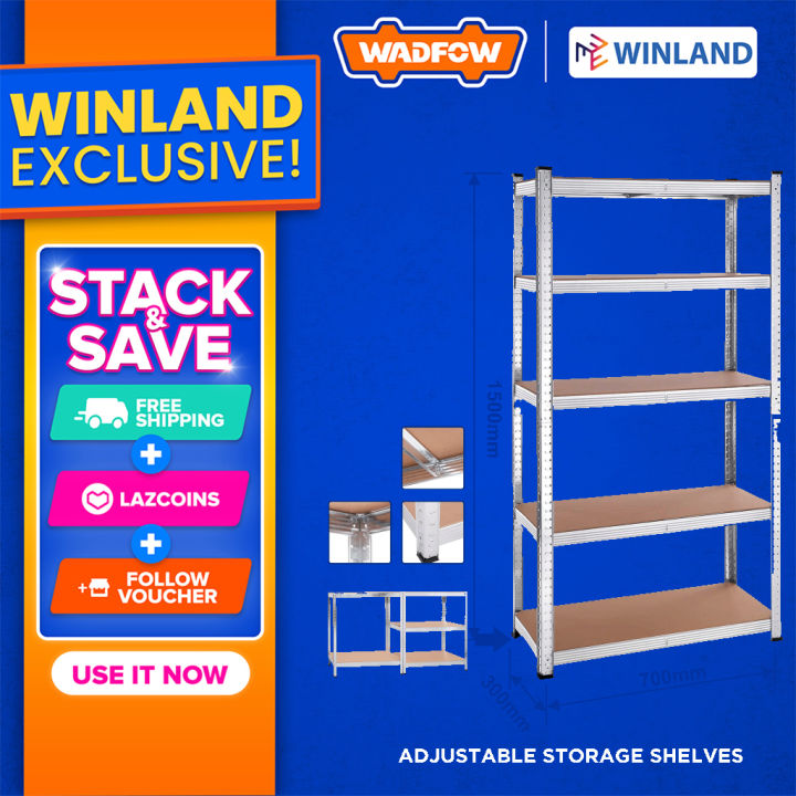 Wadfow by Winland 5-Tier Adjustable Storage Shelves (RACKS) WTS1A73 WAD ...