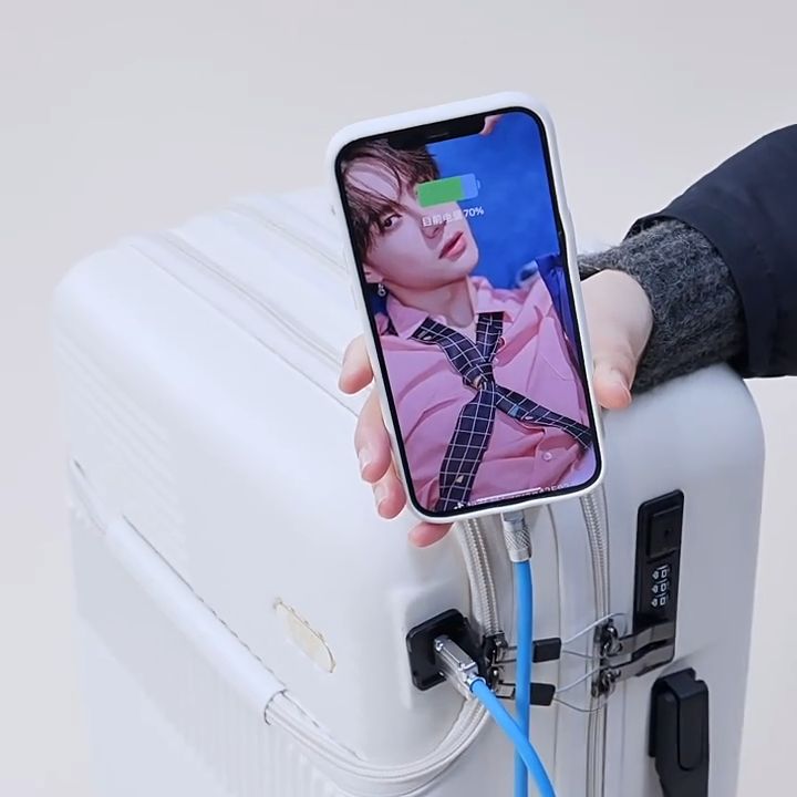 YCY Luggage New Multifunctional rechargeable front opening luggage USB ...