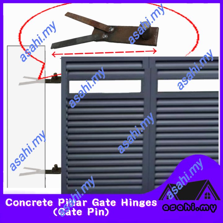 Concrete Pillar Gate Pin / Engsel Pintu Pagar Besi / Gate Hinges ...