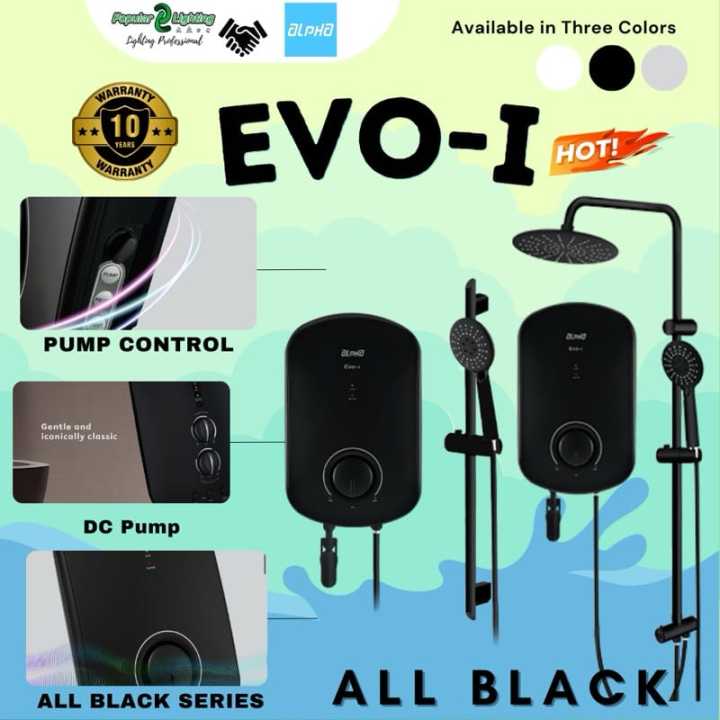 Alpha Evo i/E Rain Shower DC Pump or Non Pump Instant Water Heater | Lazada