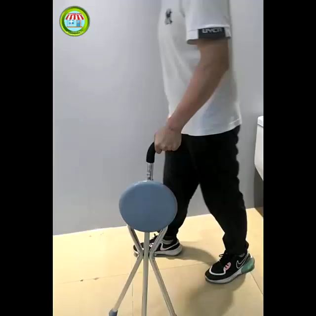 Cane Seat Combo 400 LBS Capacity Portable Cane Stool Handy Folding ...