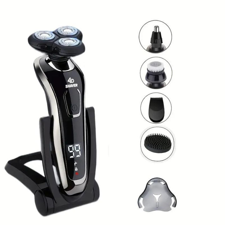 USB Rechargeable Electric Shaver Waterproof Cordless Triple Blade 5 In ...