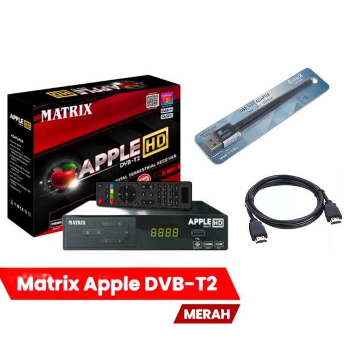 Set top box TV Digital DVB T2 MATRIX APPLE MERAH | Lazada Indonesia