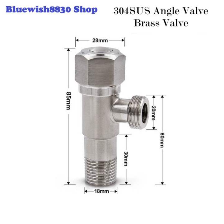 Angle Valve Stainless Steel SUS 304 Bathroom Angle Valve Quarter Turn ...