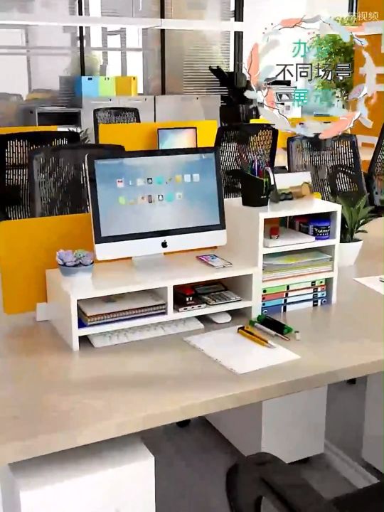 SUNNY- Computer Monitor Mount Stand With Drawer Wood Desktop Laptop ...