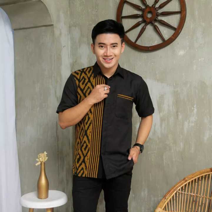 KEMEJA TENUN PENDEK KOMBINASI KAIN TOYOBO | Lazada Indonesia