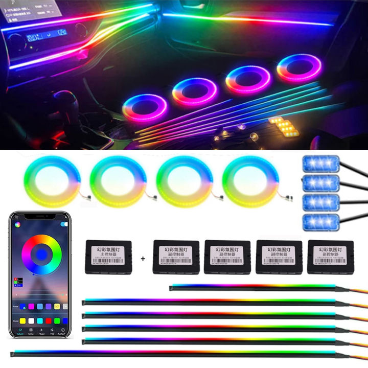 🔆KALADA Symphony Car LED Ambient Light Interior Acrylic Strip Backlight ...