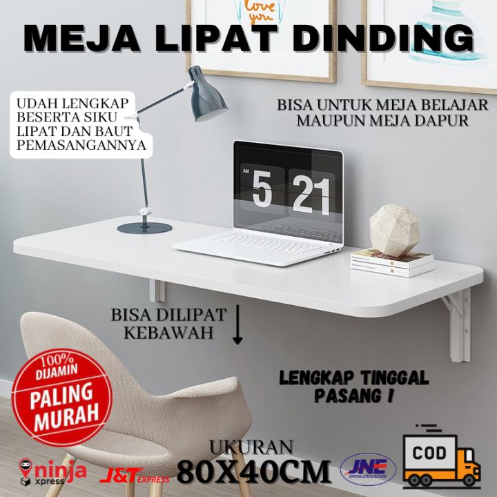 Meja Lipat Dinding Besar 80x40cm - Meja Belajar Tempel Dinding ...