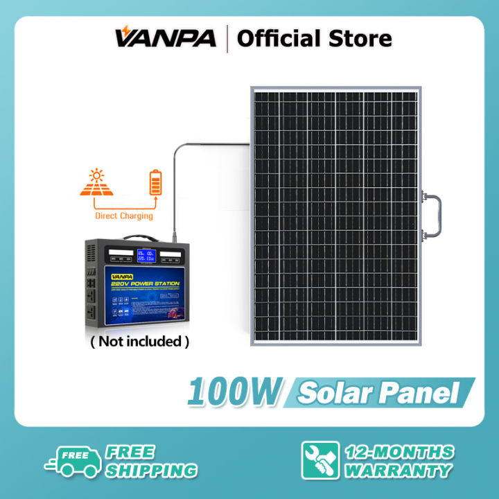 VANPA 100W Solar Panel Sun Power Solar Cells Charger DC Output for ...