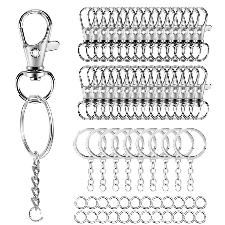 30/60 PCS rotary clasp hook Metal spring chain keychain Lobster clasp ...