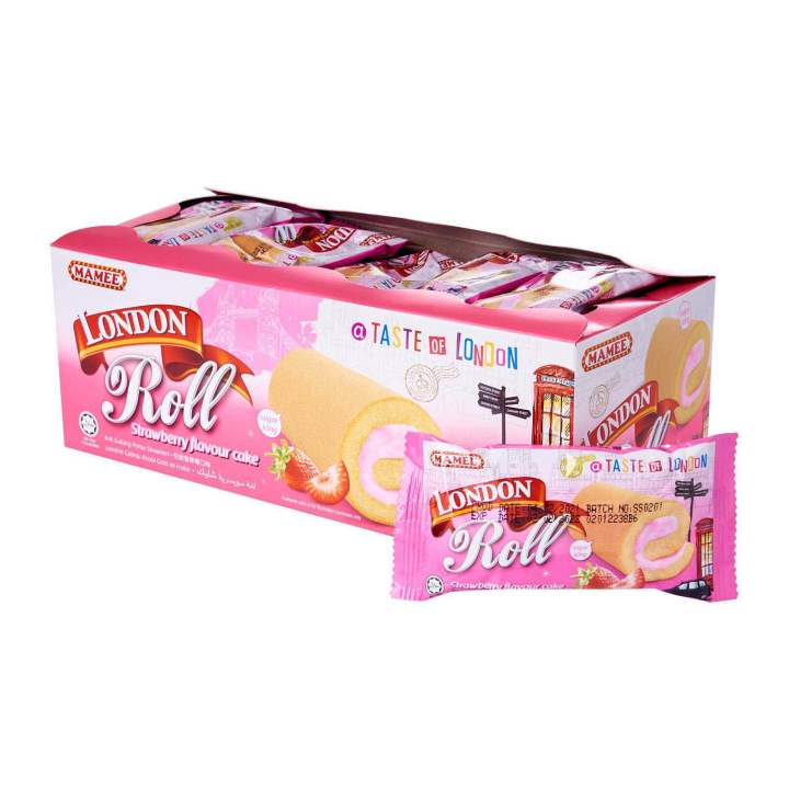 Mamee London Roll Strawberry flavour 20 x 16g - BOX | Lazada