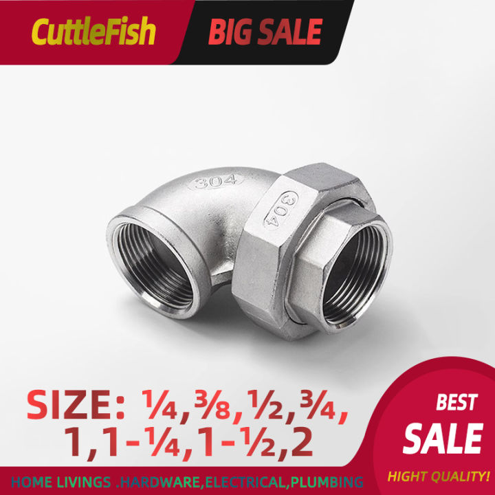 BSPT 304สแตนเลสหญิงเกลียว90องศาท่อร่วมข้อศอก DN8/DN10/DN15/DN20/DN25/DN32/DN40/DN50 | Lazada.co.th