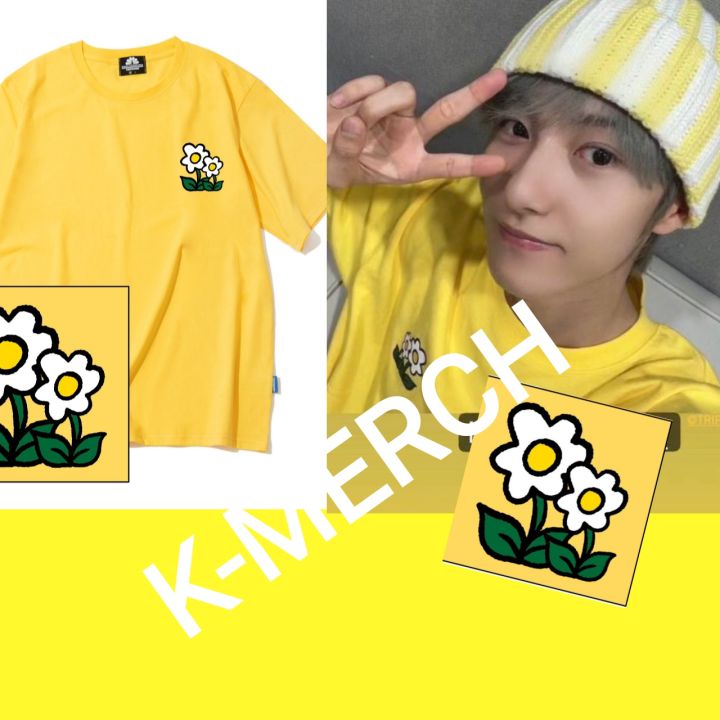 kaos baju nct k pop korean Huang RENJUN nct dream flower logo t shirt ...