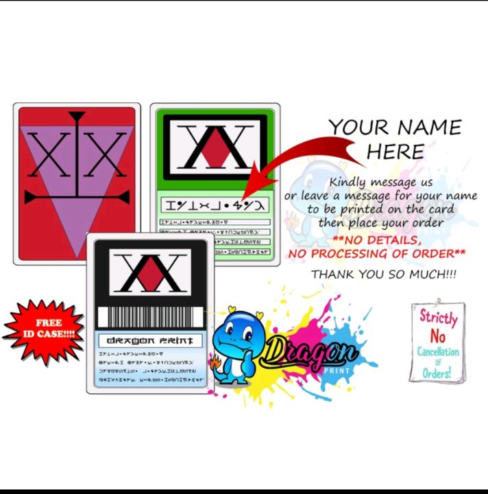 Personalized Hunter X Hunter License PVC Card | Lazada PH