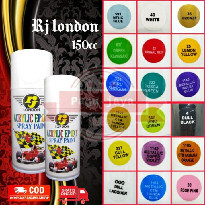 cat semprot rj london semua warna 150cc pilok pilox spray paint hitam ...