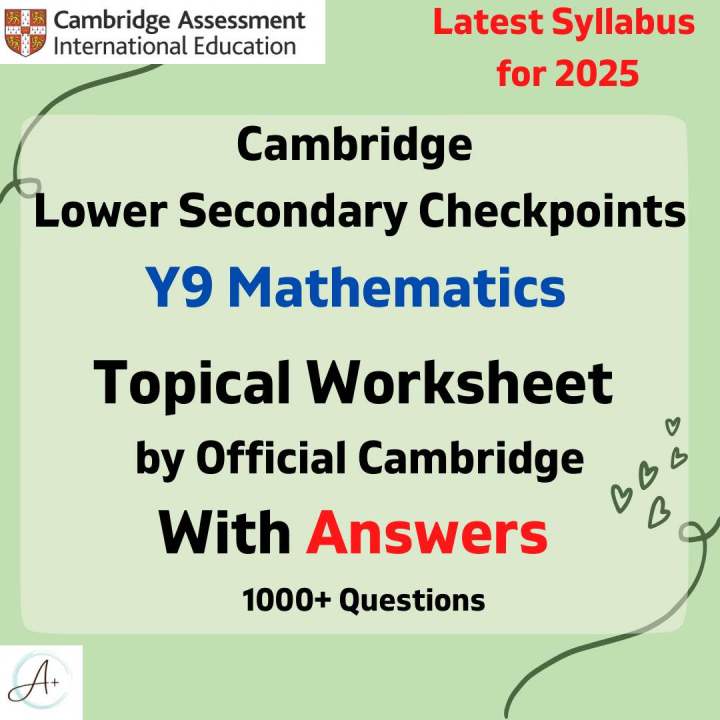 Year 9 Math Cambridge Lower Secondary Topical Worksheets with Answers ...