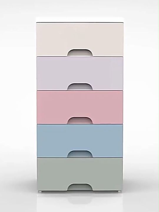 THE L40/48cm (5 Layers) Plastic Drawer Storage Cabinet Wardrobe Drawer ...