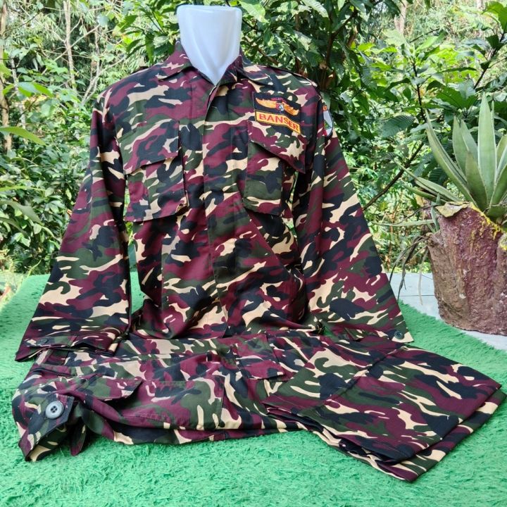 Seragam BANSER PREMIUM ANTI AIR Loreng nasional -bordir biasa | Lazada ...