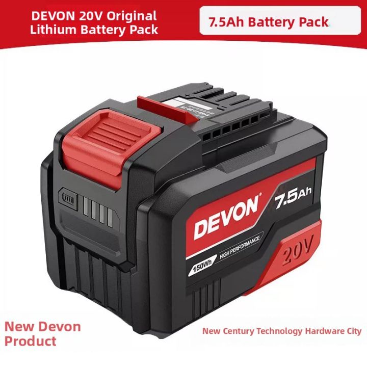 Original Devon 20V Lithium Battery 7.5Ah Electric Drill Wrench Hammer ...