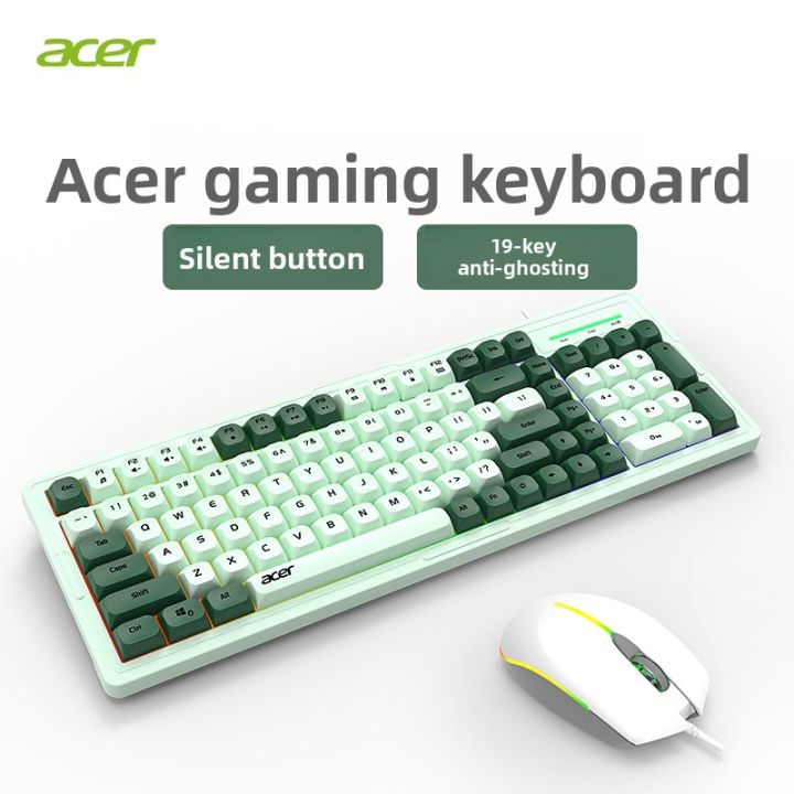 Acer | Gaming Keyboard and Mouse Set Mechanical Feel Silent Wired ...