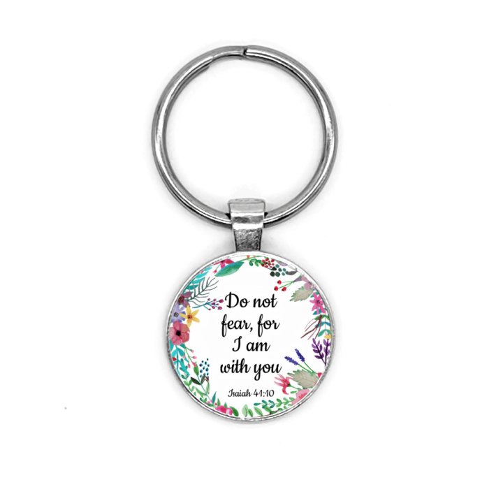 1PC Do Not Fear For l Am With You Keychains Bible Verse Key Chain ...