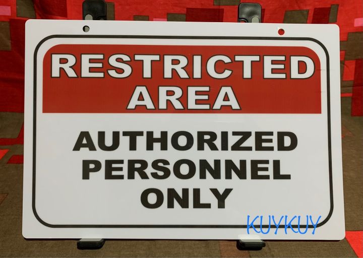 AUTHORIZED PERSONNEL ONLY RESTRICTED AREA PVC Wall Signage 7.8x11 ...