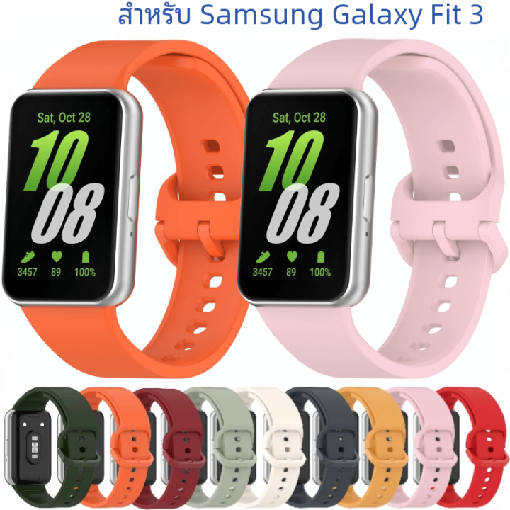 สายซิลิโคนอย่างเป็นทางการสำหรับ Samsung Galaxy Fit 3สายรัดข้อมือสำหรับ ...