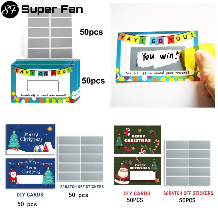 （Super Fun）50pcs (cards+scratch Stickers) DIY Make Your Own Scratch ...