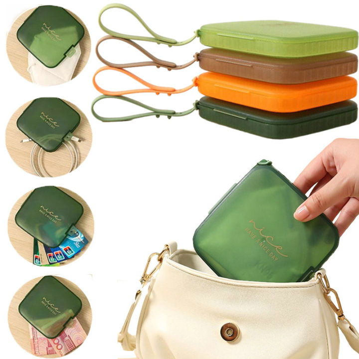 Portable Semi Transparent Square Storage Box Dustproof Household Mask ...