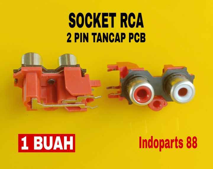 1 Buah SOCKET RCA 2 PIN BELL (TANCAP PCB ) SOCKET JACK RCA SOCKET RCA 2 ...