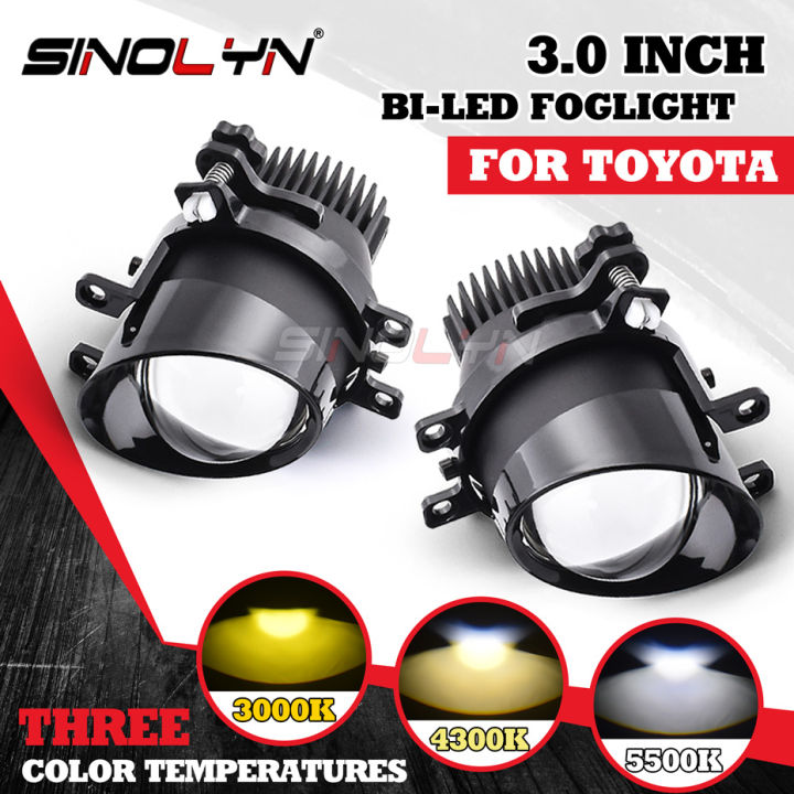 Sinolyn Bi LED Fog Lights Driving Lamps Tricolor For Toyota Corolla/Yaris/Hilux/Camry/RAV4/Prius ...