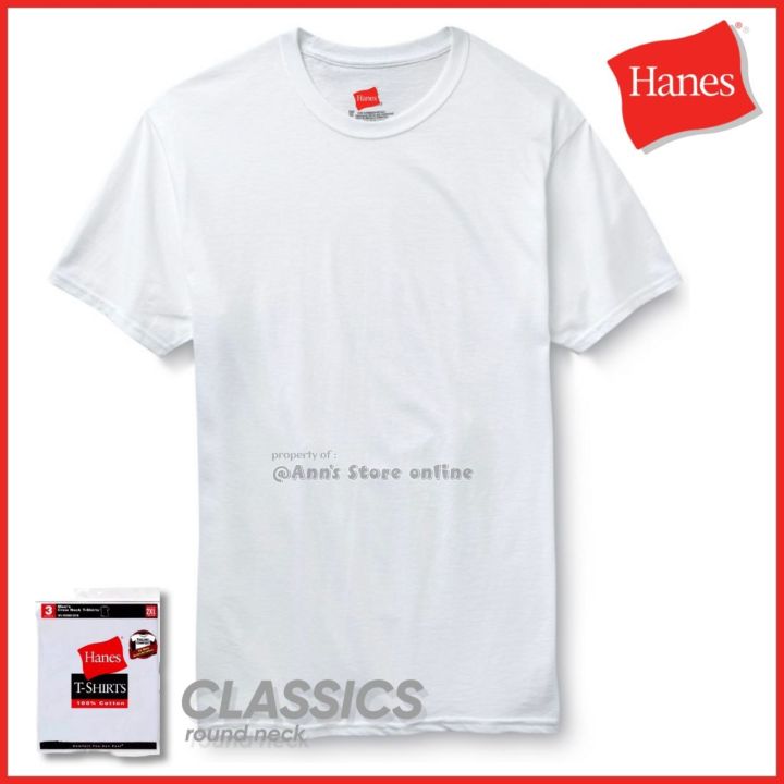 Hanes T-shirt plain White pure cotton | Lazada PH