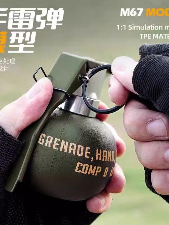 True Metal M67 Hand Grenade Model Pull Ring Military Smoke Flashbang ...