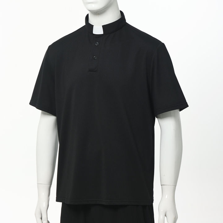 Men's Clergy Tab Collar Polo Shirt Short Sleeve Pastor Minister ...