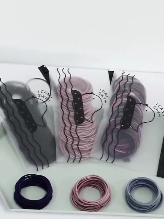 Ikat rambut Karet Rambut Elastis Warna Polos 2 warna 100Pcs Gaya Korea ...