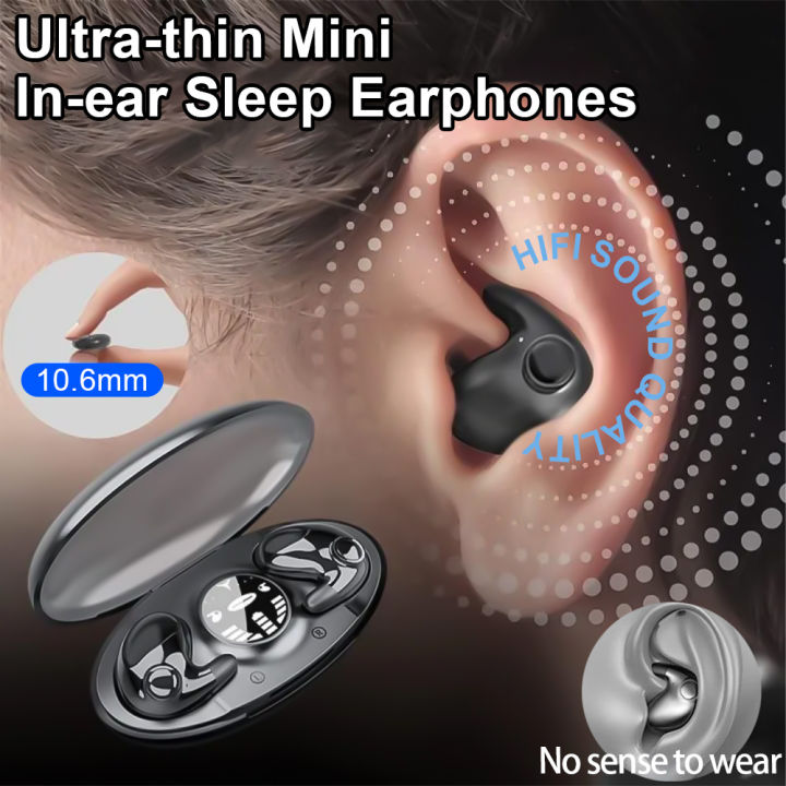 Ultra-thin Mini In-ear Sleep Earphones wireless bluetooth 5.3 earphones ...