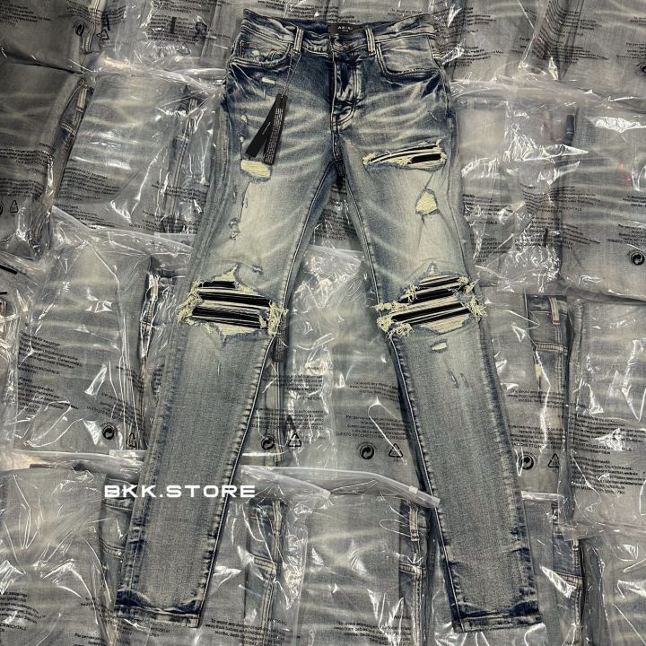 Amiri v.2 กางเกงยีนส์เข่าดำ ภาพถ่ายจากสินค้าจริงรับประกันสินค้าตรงปก ...