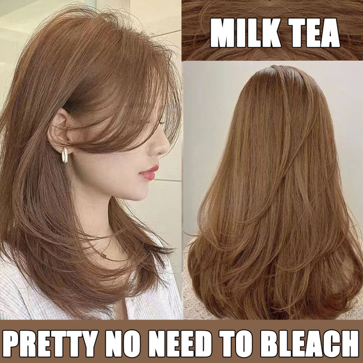 Free gift peroxide milk KOREA Original Hair Dye 100ml*2 No need to ...