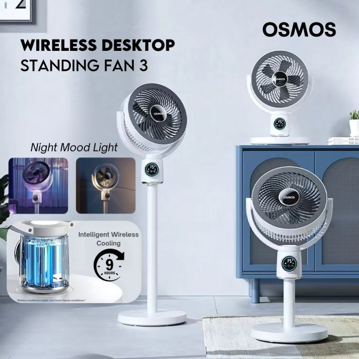 SG⚡ OSMOS Standing Fan (3) Portable Quiet Height adjustable Cooling ...