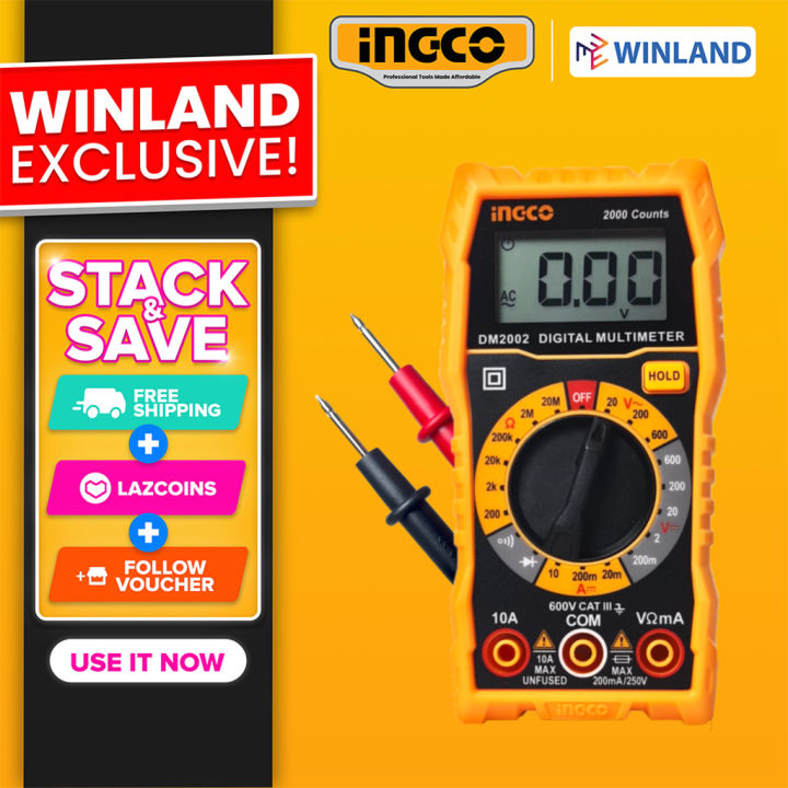 Ingco by Winland Digital Multimeter Tester Multi Tester for Electrical ...